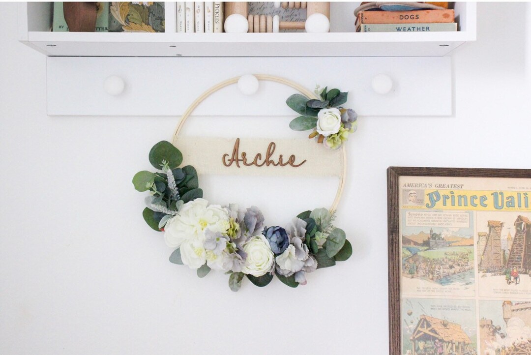 Floral Wreath, Floral Welcome Door Wreath Personalised - Etsy