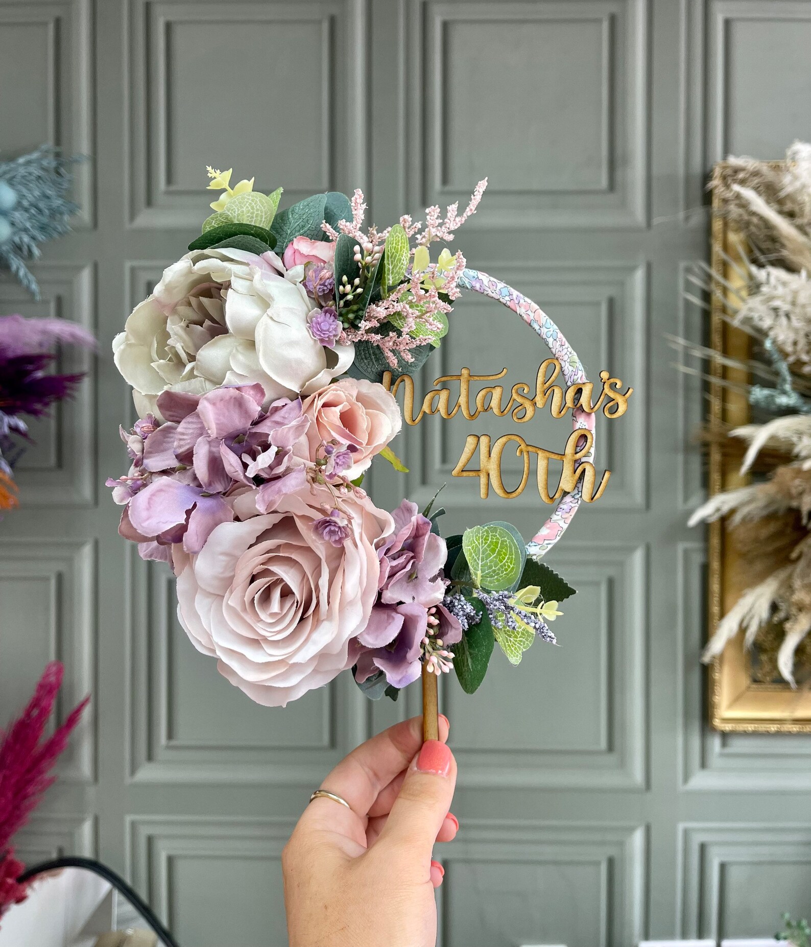 Liberty Floral Cake Topper Birthday Cake Topper First - Etsy UK
