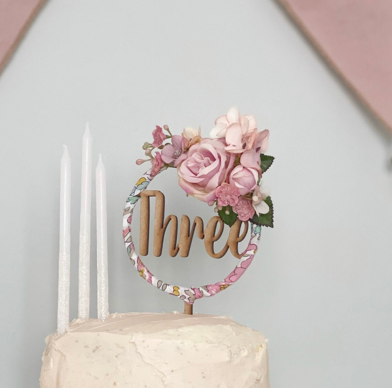 Mini floral cake topper birthday cake topper number topper | Etsy