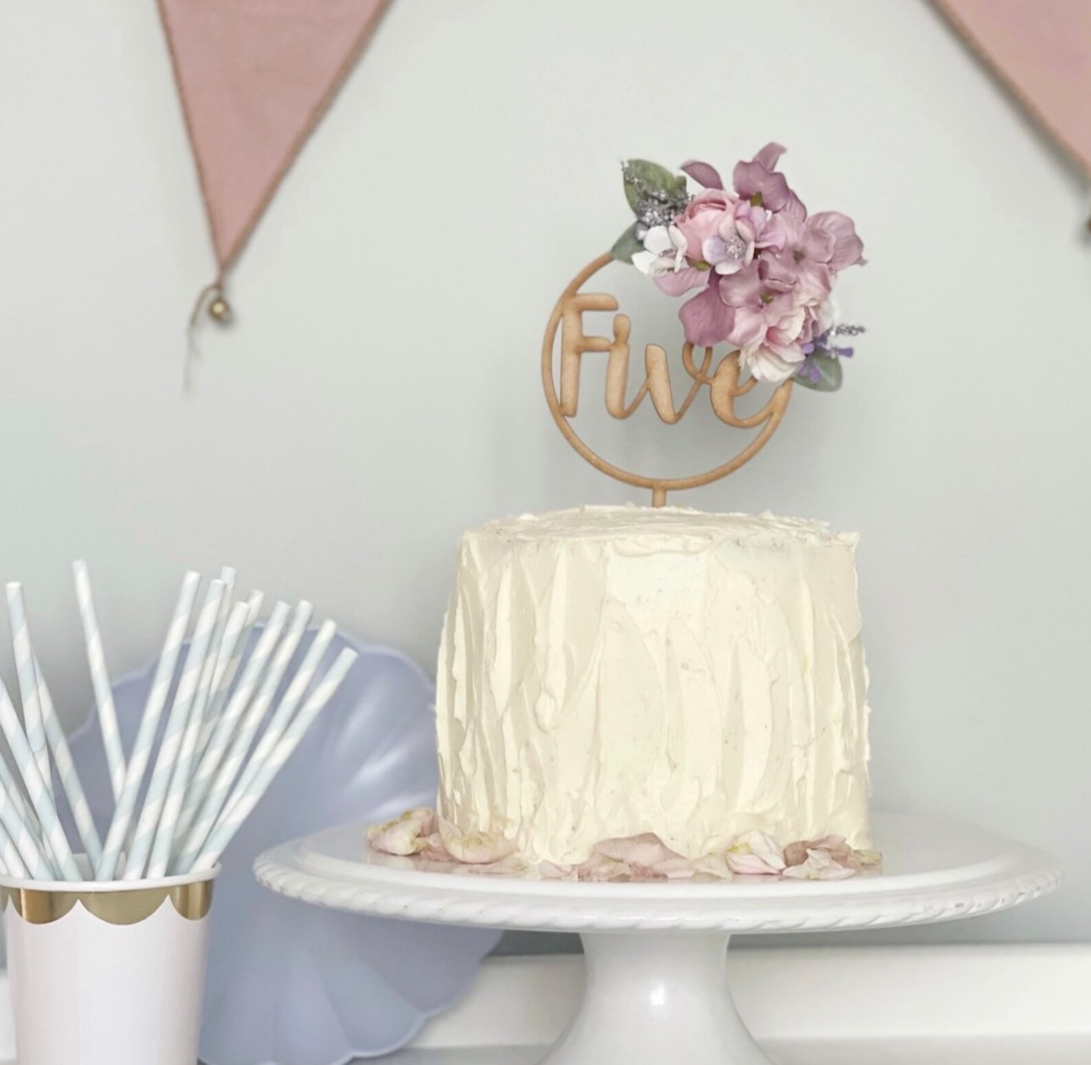 Mini floral cake topper birthday cake topper number topper | Etsy