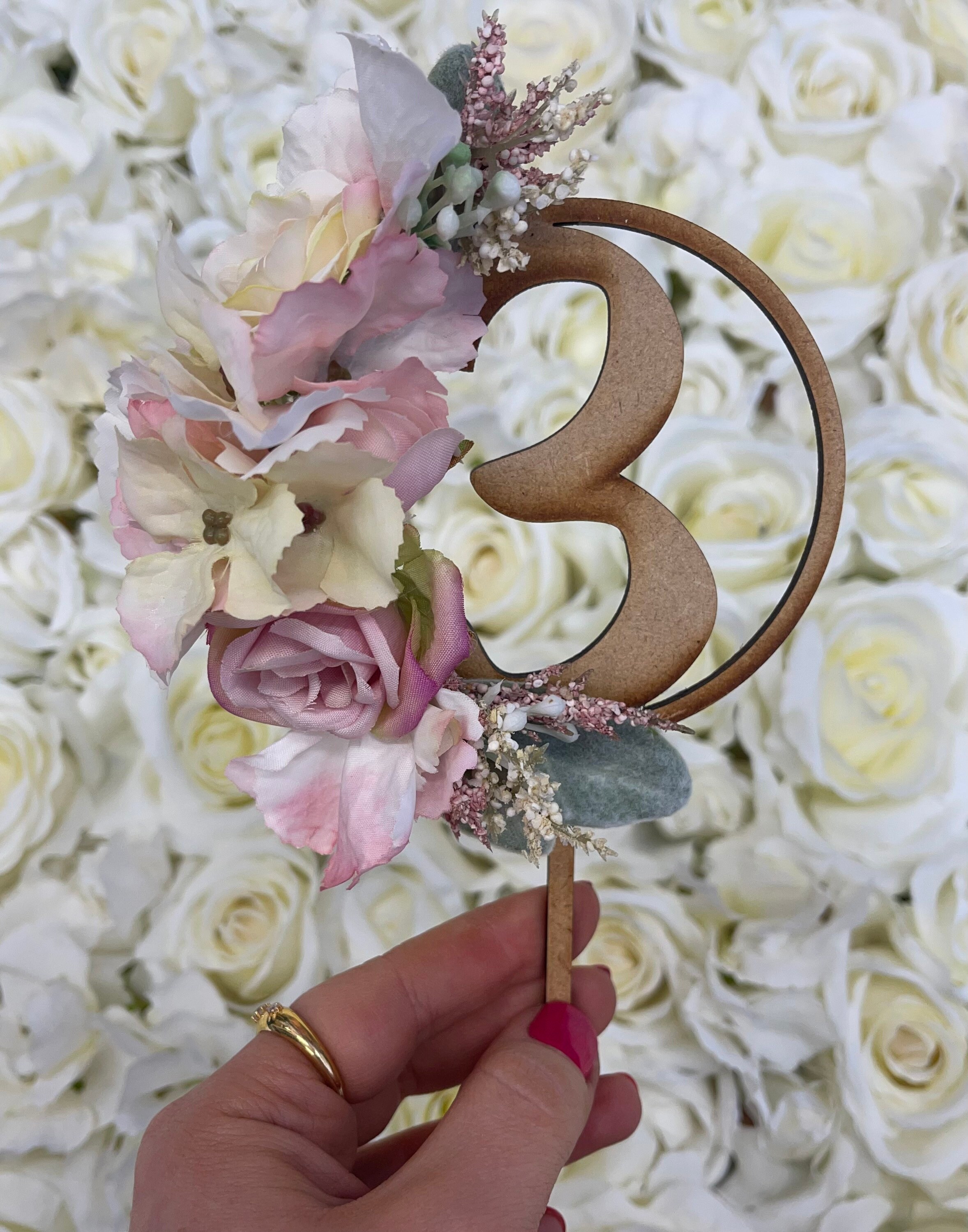 Mini Floral Cake Topper Birthday Cake Topper Number Topper | Etsy UK