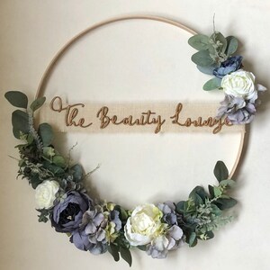 Floral Wreath, Floral Welcome Door Wreath Personalised - Etsy