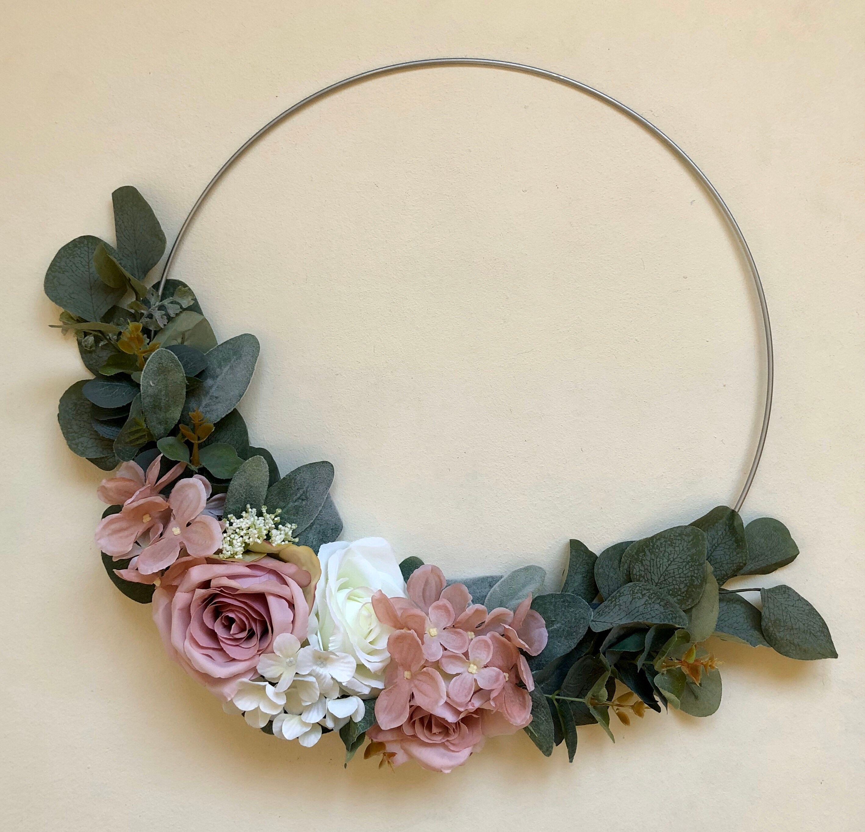 Artificial Floral hoop wreath floral hoop bouquet wedding | Etsy