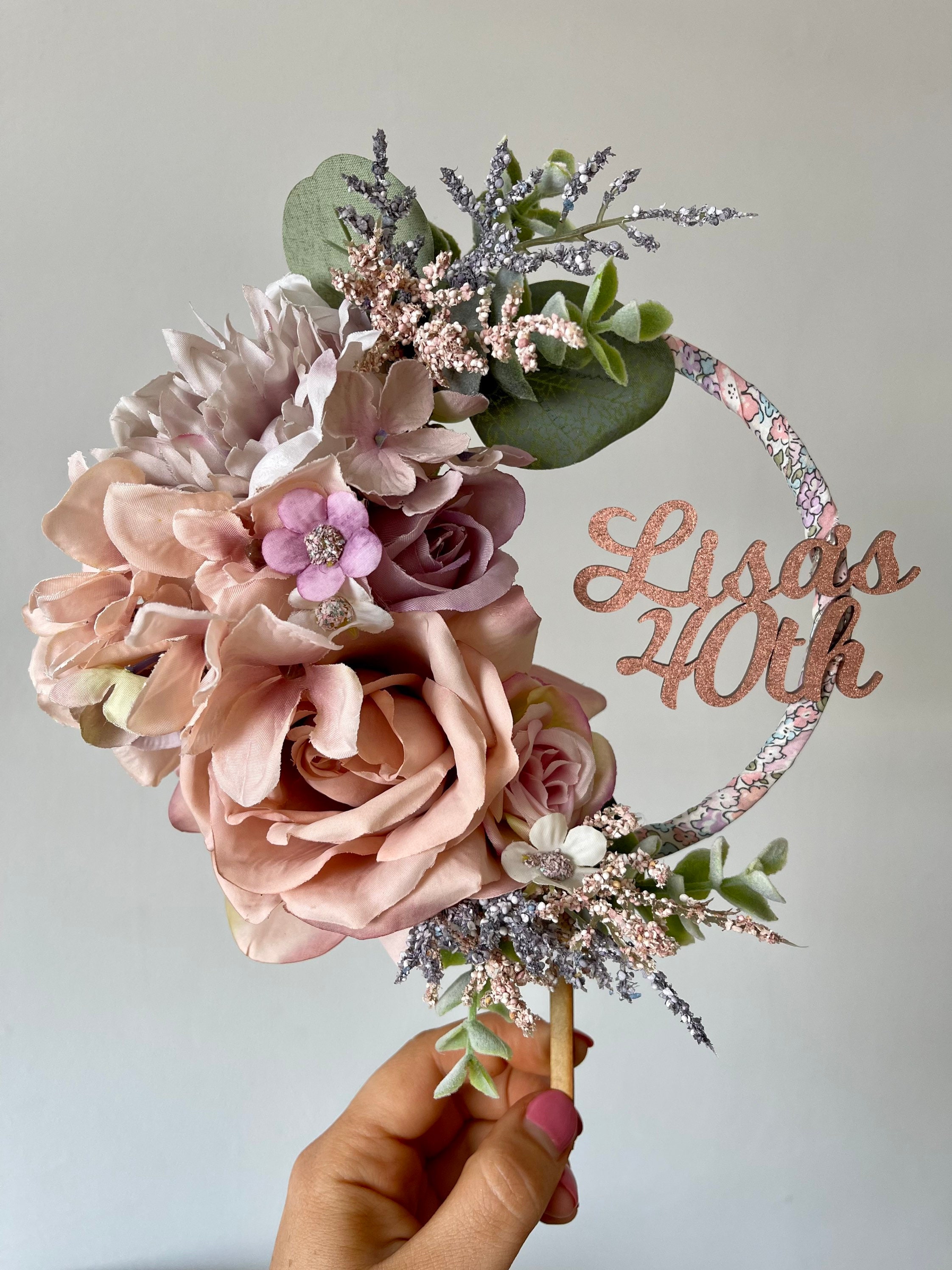 Liberty Floral Cake Topper Birthday Cake Topper First - Etsy UK