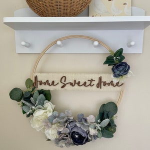 Floral Wreath, Floral Welcome Door Wreath Personalised - Etsy