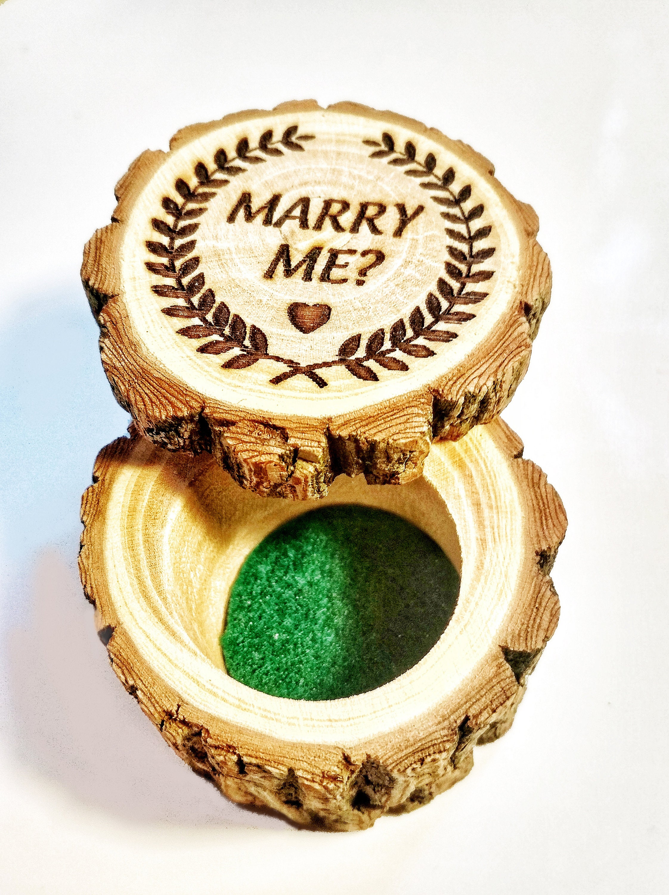 Personalized Rustic Ring Box / Wood Ring Box / Wooden Engagement Ring ...