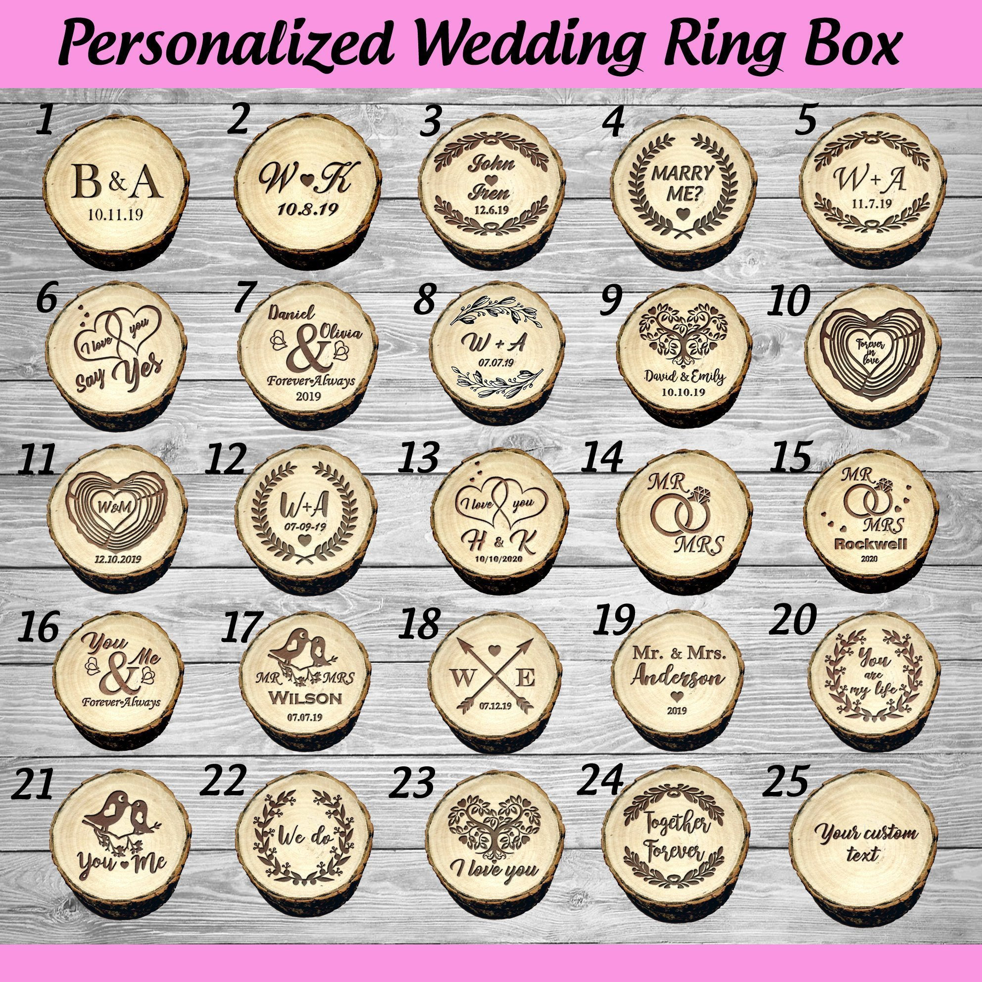 Personalized Wood Ring Box | Rustic Wedding Ring Box | Engagement Ring ...