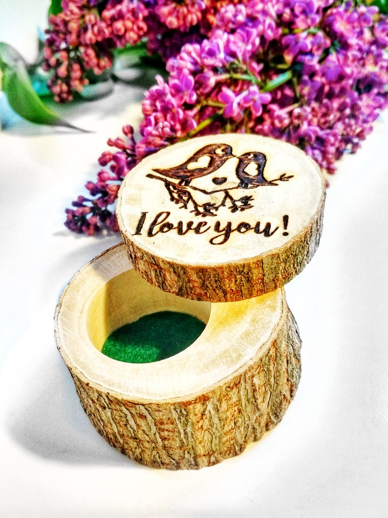 Wooden Ring Box / Wooden Engagement Ring Box / Ring Bearer Box | Etsy