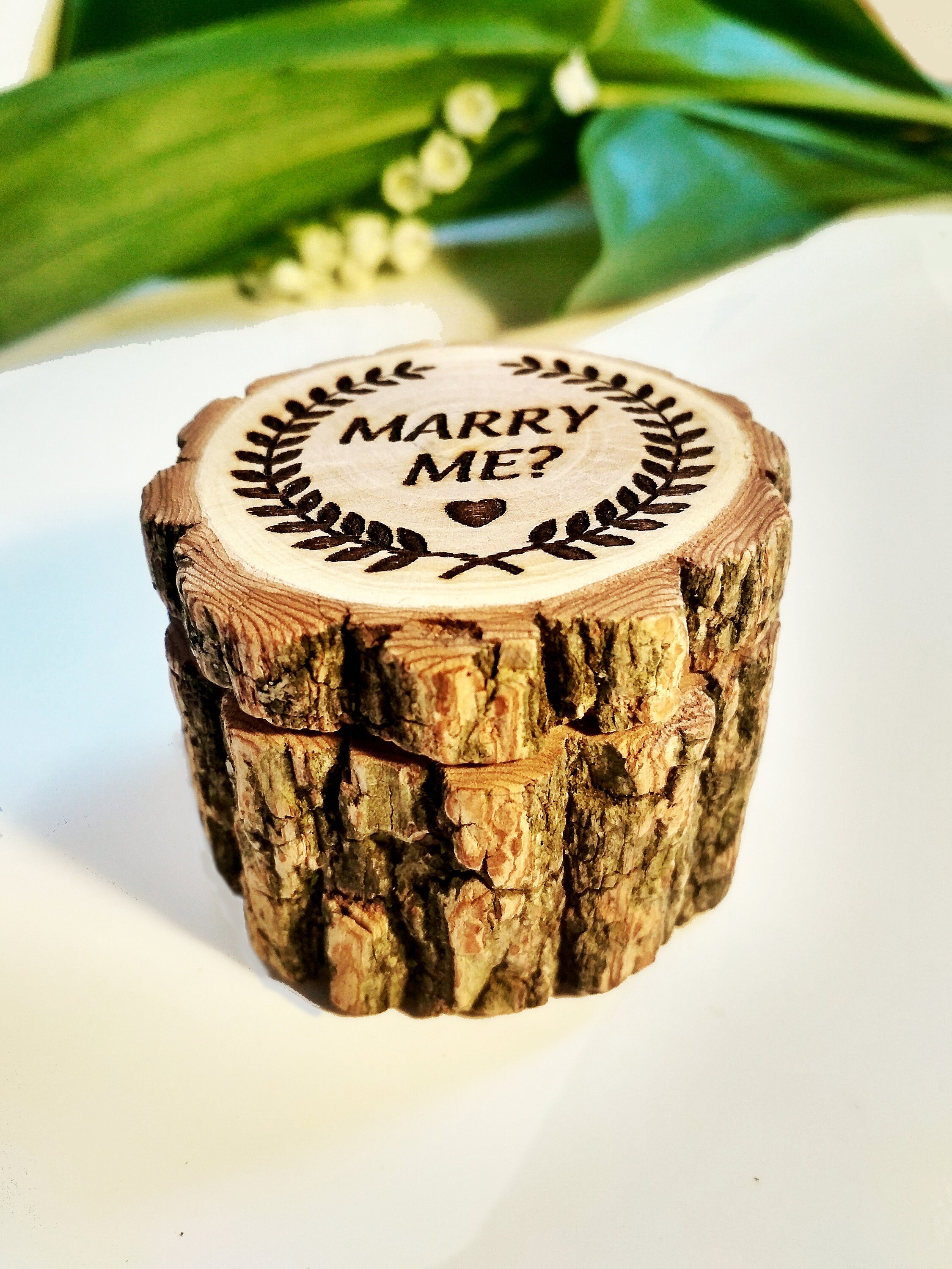 Personalized Rustic Ring Box / Wood Ring Box / Wooden Engagement Ring ...