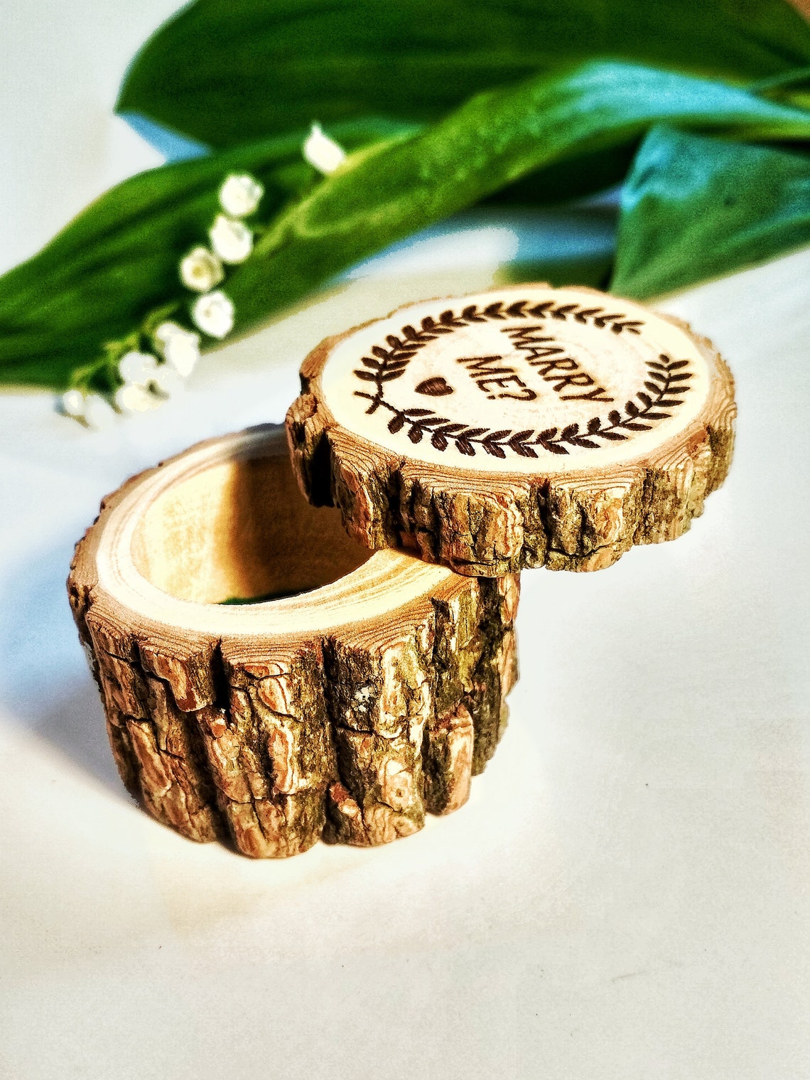 Personalized Rustic Ring Box / Wood Ring Box / Wooden | Etsy