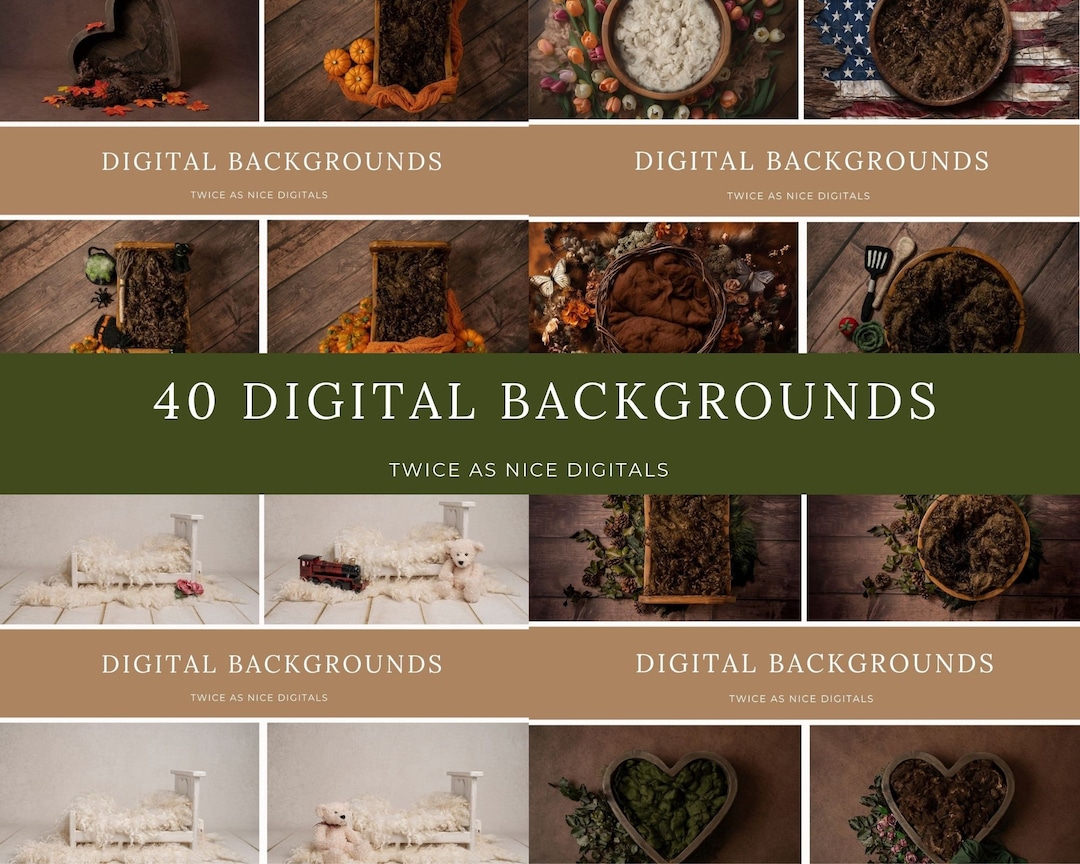 40 Newborn Digital Backdrops Bundle, Real Photograph Baby Photo ...