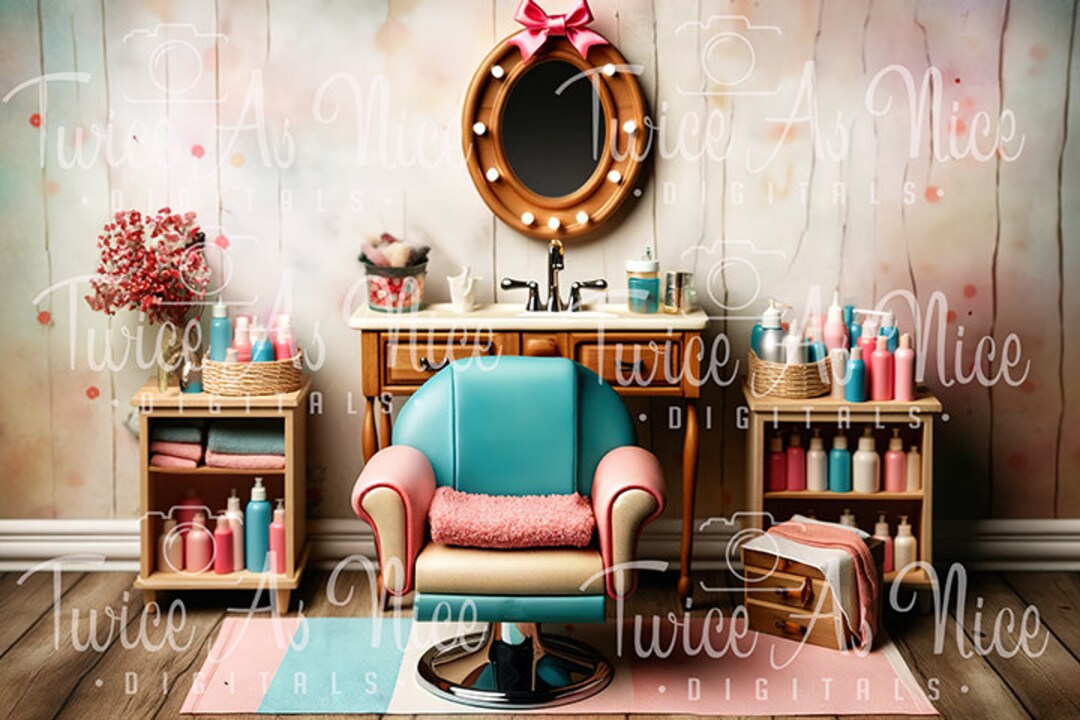 Vintage Barber Shop Digital Backdrop for Newborn Photography, Classic ...