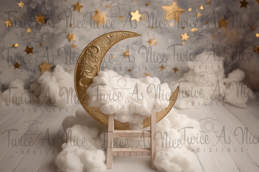 Newborn Moon Digital Backdrop, Newborn Moon Digital Background, Digital ...