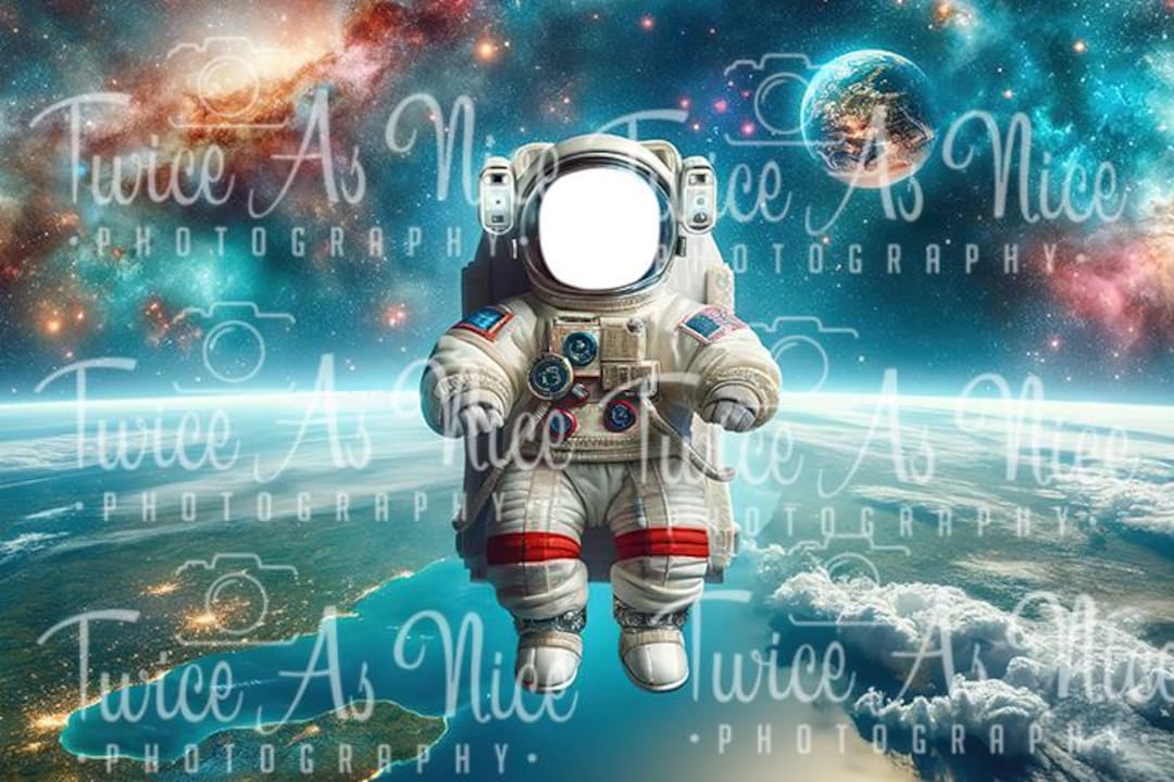 Spaceman Face Insert Newborn Digital Backdrop, Digital Background ...