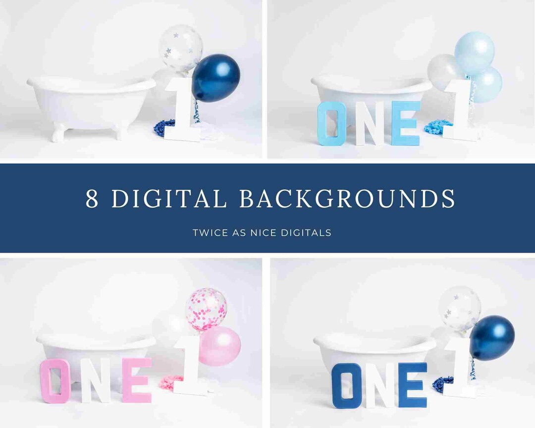 Cake Smash Digital Backdrop , 8 Baby Cake Smash/ Birthday Digital ...