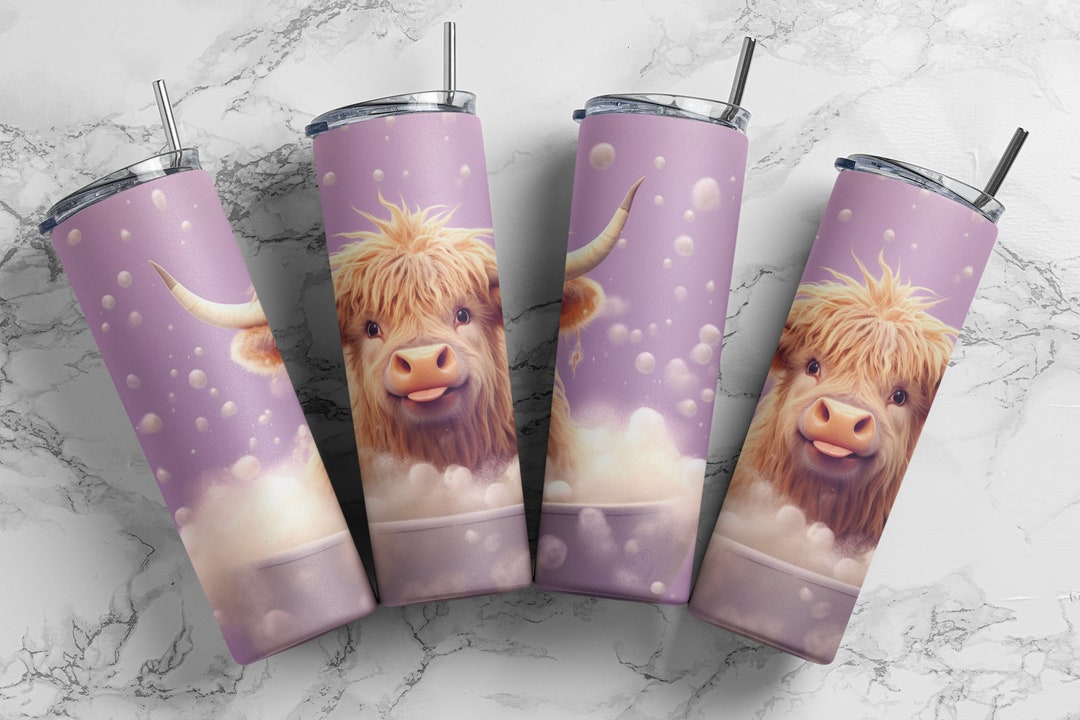 Highland Cow Tumbler Wrap 20oz Sublimation Tumbler Design , 9.2x8.3 ...