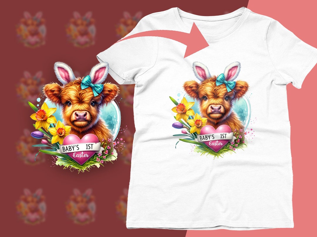 Baby's First Easter Digital File, Cute Calf With Bow SVG, My First ...