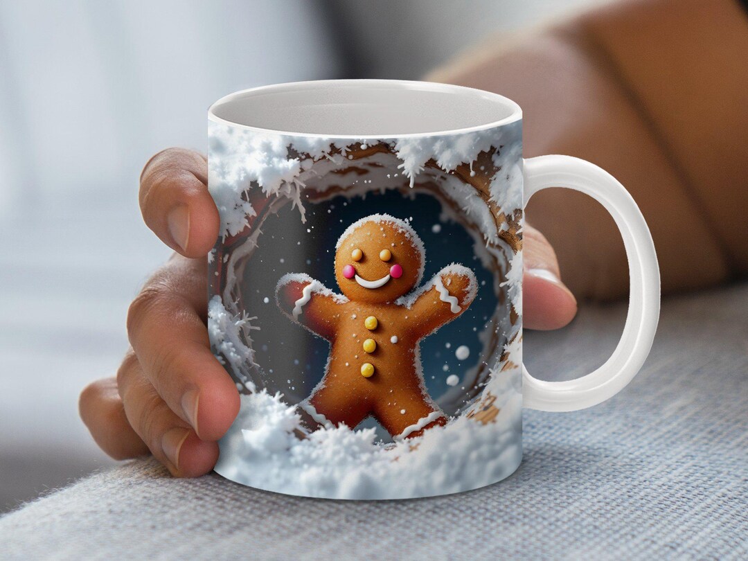 Gingerbread Man Mug Wrap PNG Digital Download, Festive Christmas Mug ...