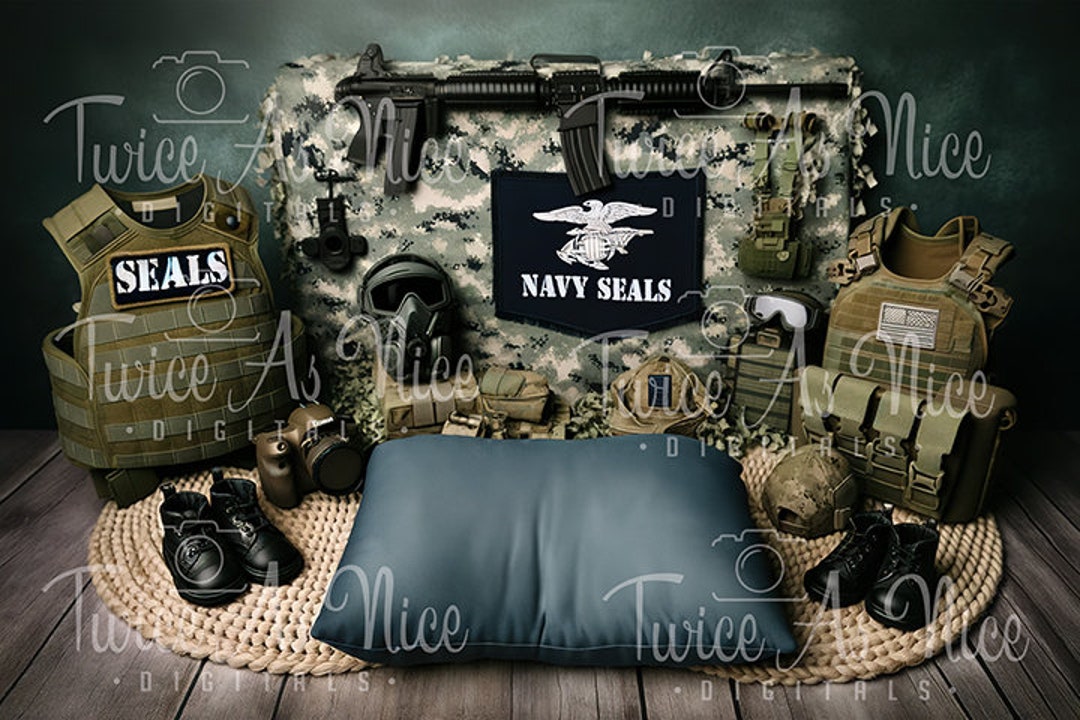 Newborn Digital Backdrop Military Theme, Navy Seals Photo Prop, Boy or ...