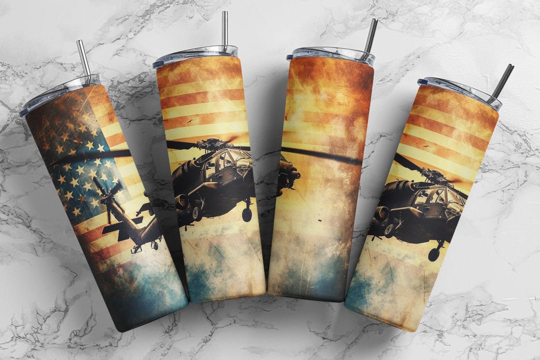 Army Navy Air Force Helicopter Tumbler Wrap Sublimation Tumbler Design ...