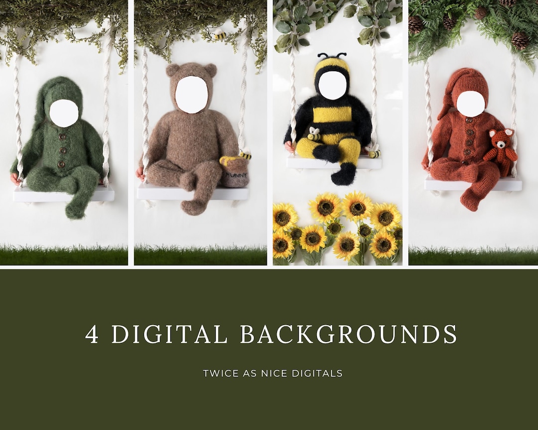 4x Face Insert Swing Newborn Digital Backdrops Newborn Digital Backdrop ...