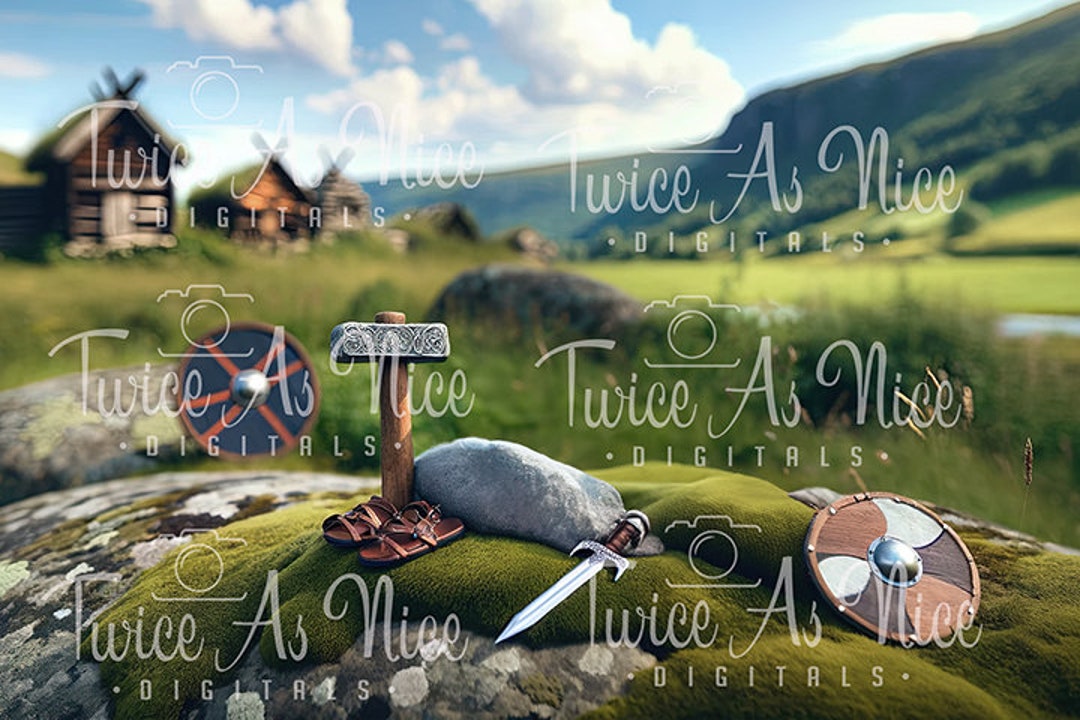 Newborn Digital Backdrop Viking Theme, Nordic Fantasy Scenery, Baby ...