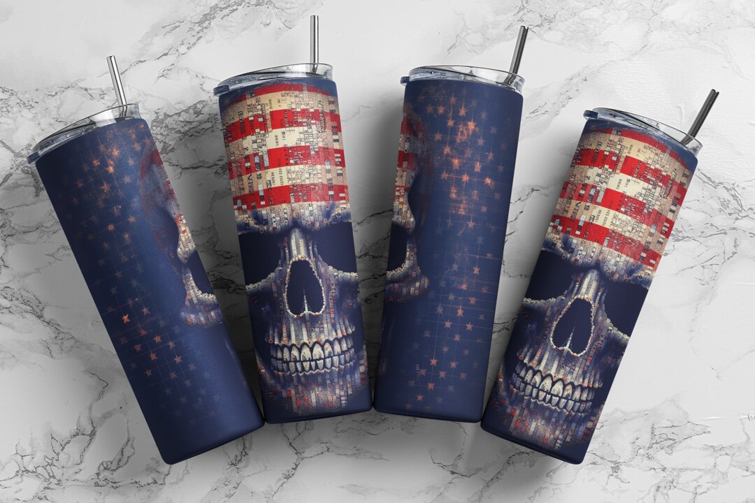 Skull Tumbler Wrap 20 Oz Sublimation Tumbler Design ,9.2x8.3 Straight ...