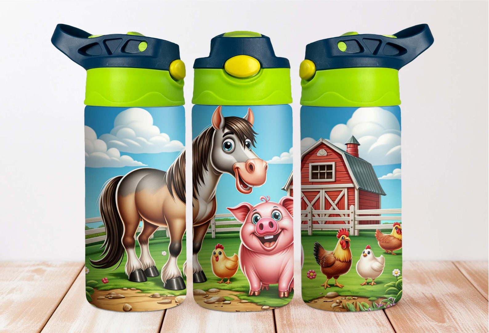 Farm Animal Tumbler Wrap, Kids 12oz Cup Design, 20oz Skinny & Tapered ...
