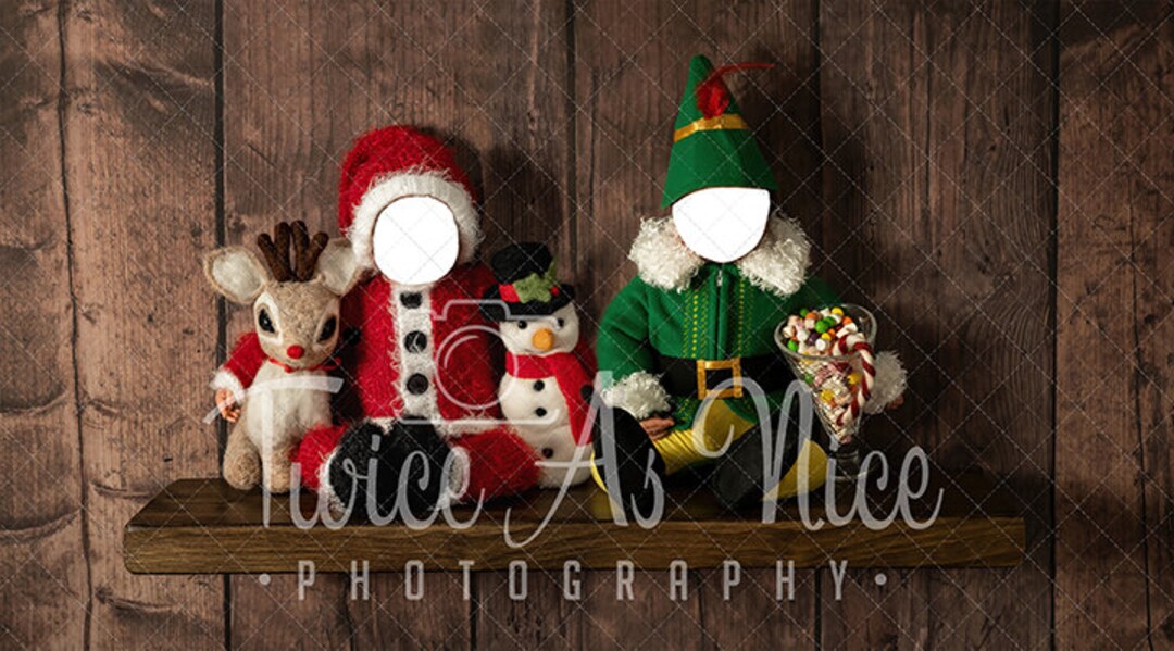 Newborn Twin Digital Backdrop, Christmas Digital Background, Face ...