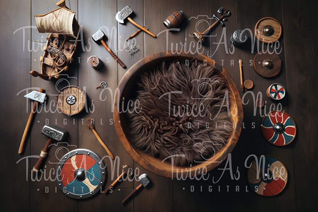 Viking Newborn Digital Backdrop, Norse Themed Baby Photo Background ...