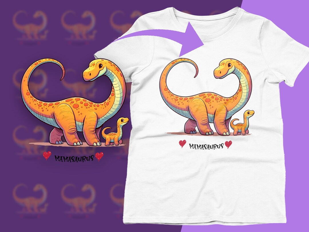 Mamasaurus SVG, Cute Dinosaur Mama and Baby Design, Motherhood Trex SVG ...