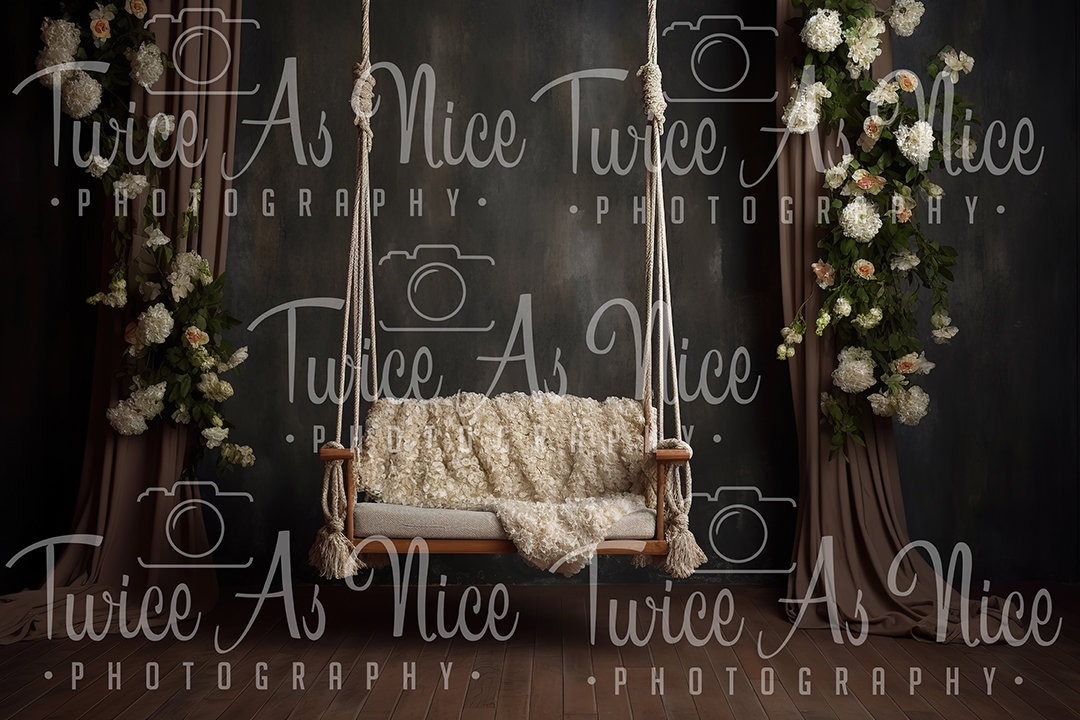Flowers Digital Backdrop Swing Digital Background Newborn - Etsy