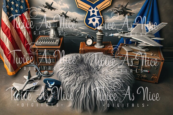 Newborn Digital Backdrop Military Theme, Patriotic Baby Photo Prop, Air ...