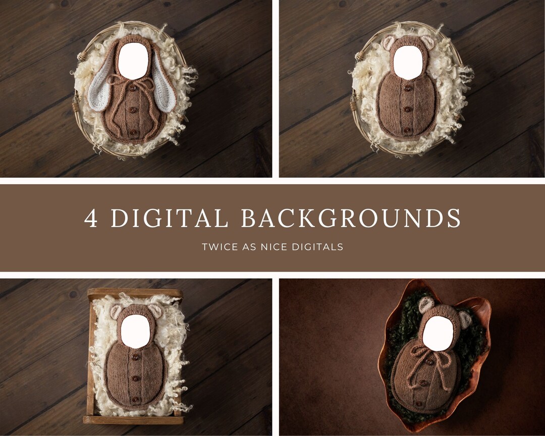 4x Teddy Newborn Face Insert Digital Background, Digital Backdrop ...