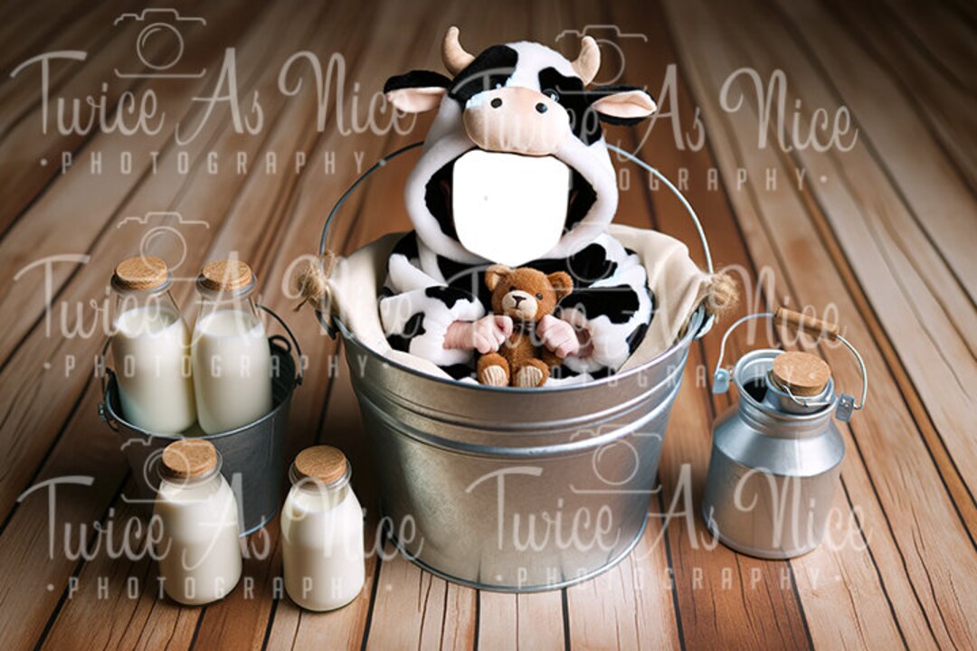Cow Newborn Digital Backdrop, Cow Newborn Digital Background, Newborn ...