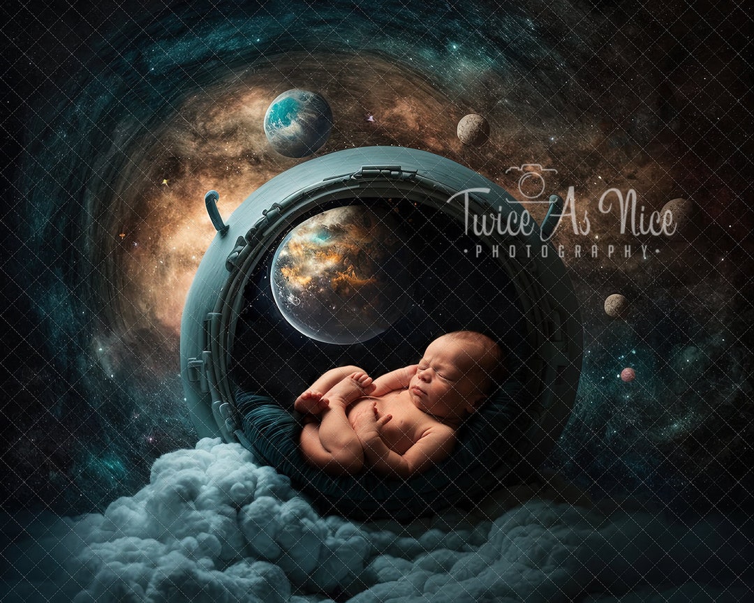 Space Newborn Digital Backdrop, Digital Background Newborn, Newborn Boy ...