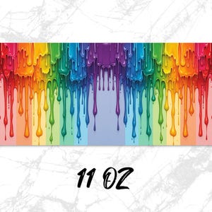 Colorful Dripping Paint Mug Wraps Digital Download, Rainbow Spectrum ...