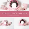 Newborn Digital Backdrop Face Insert Bundle, Floral Photography Prop ...