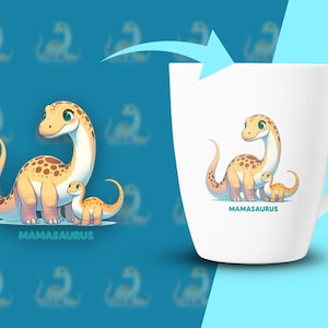 Mamasaurus SVG, Cute Dinosaur Family Design, Mama Saurus Png Shirt ...