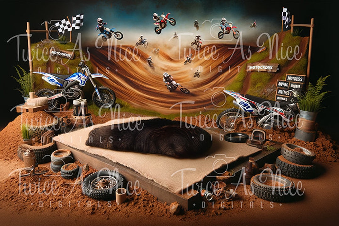 Newborn Digital Backdrop, Motocross Theme Photo Prop, Motorcycle ...