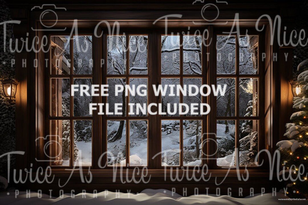 Christmas Window Digital Backdrop, Newborn Digital Background, Newborn ...