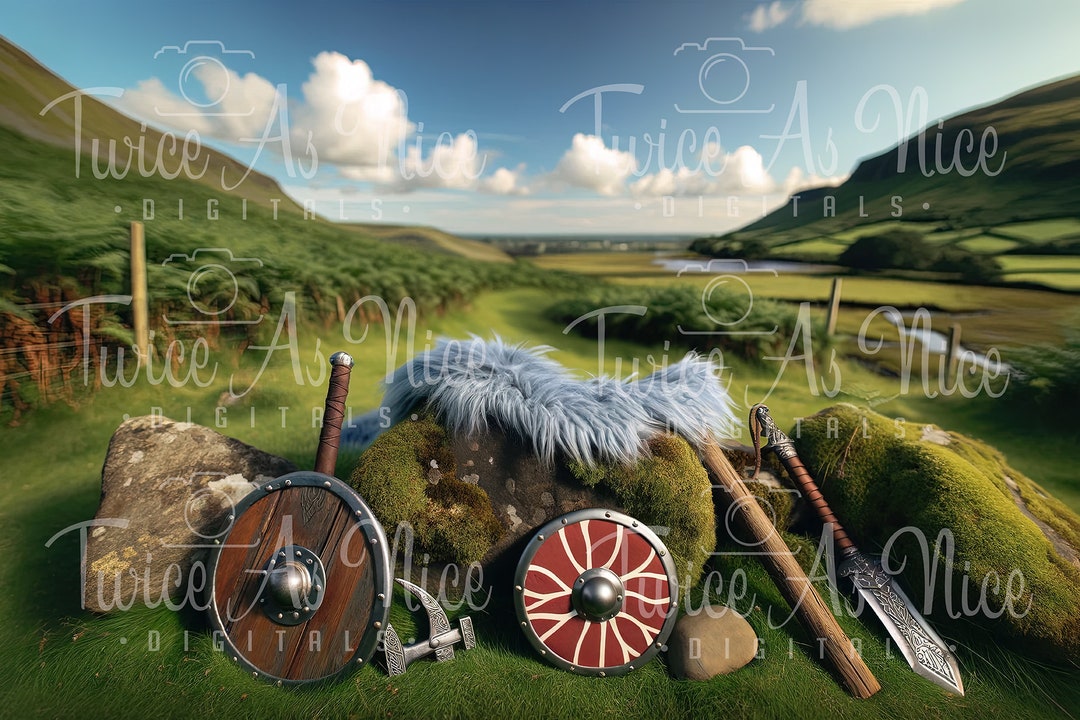 Newborn Viking Digital Backdrop, Fantasy Landscape Background, Baby Boy ...
