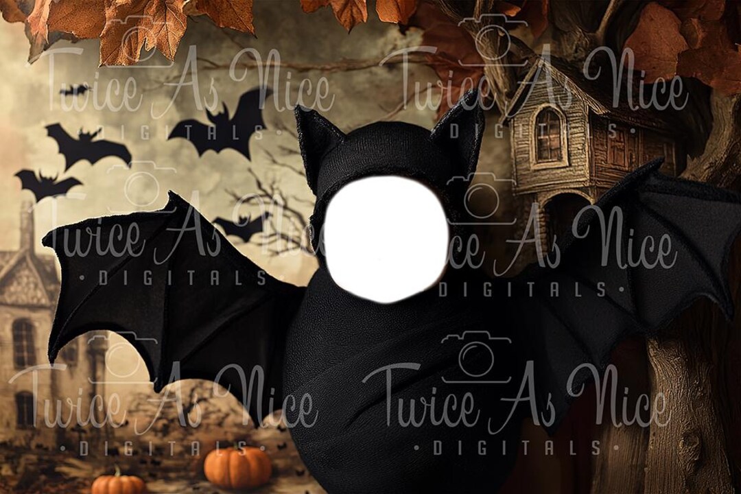 Newborn Digital Backdrop, Bat Background, Fall Digital Backdrop ...