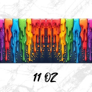 Colorful Rainbow Dripping Mug Wraps, Digital Download PNG, 11oz and ...