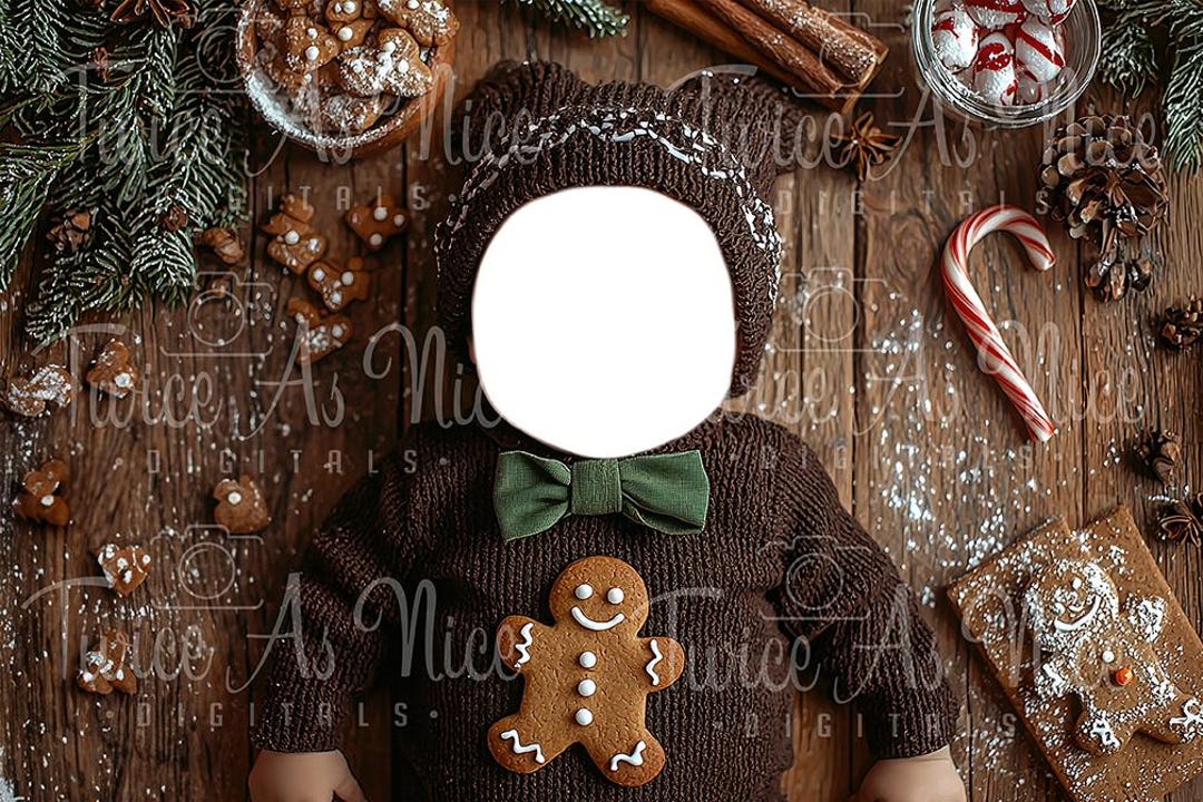 Christmas Gingerbread Man Digital Backdrop, Digital Background, Newborn ...
