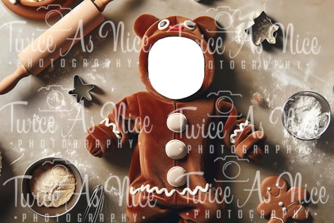 Christmas Gingerbread Man Digital Backdrop, Digital Background, Newborn ...
