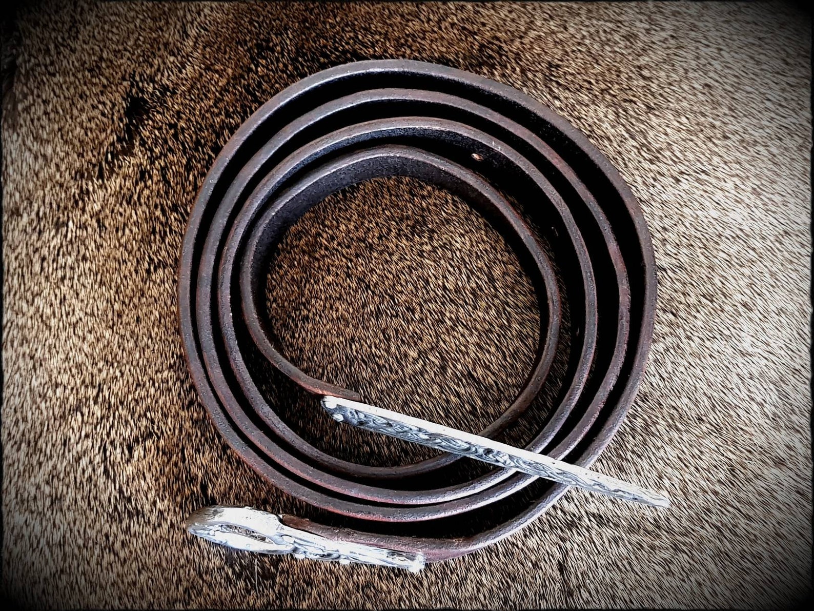 Viking Saxon Celtic Leather Belt With Pewter Buckle and Strap - Etsy