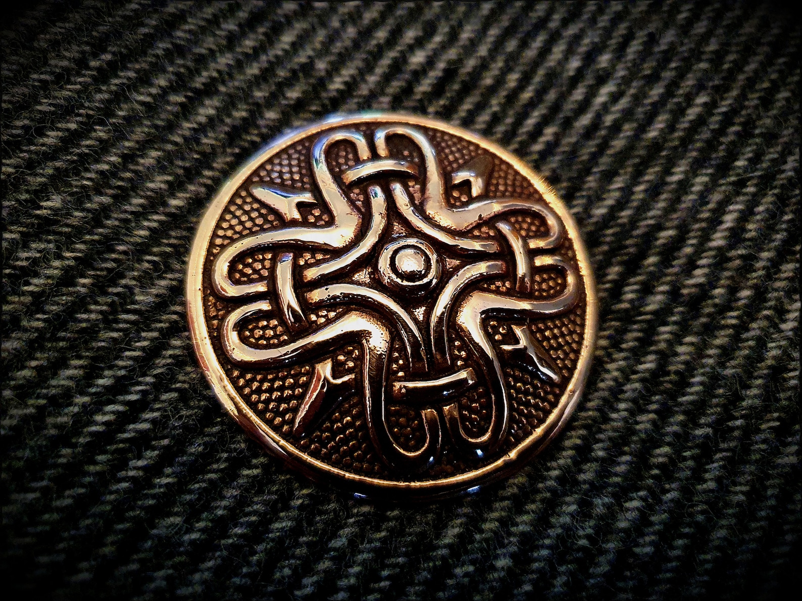 Viking Norse Bronze Circular Disc Brooch - Etsy