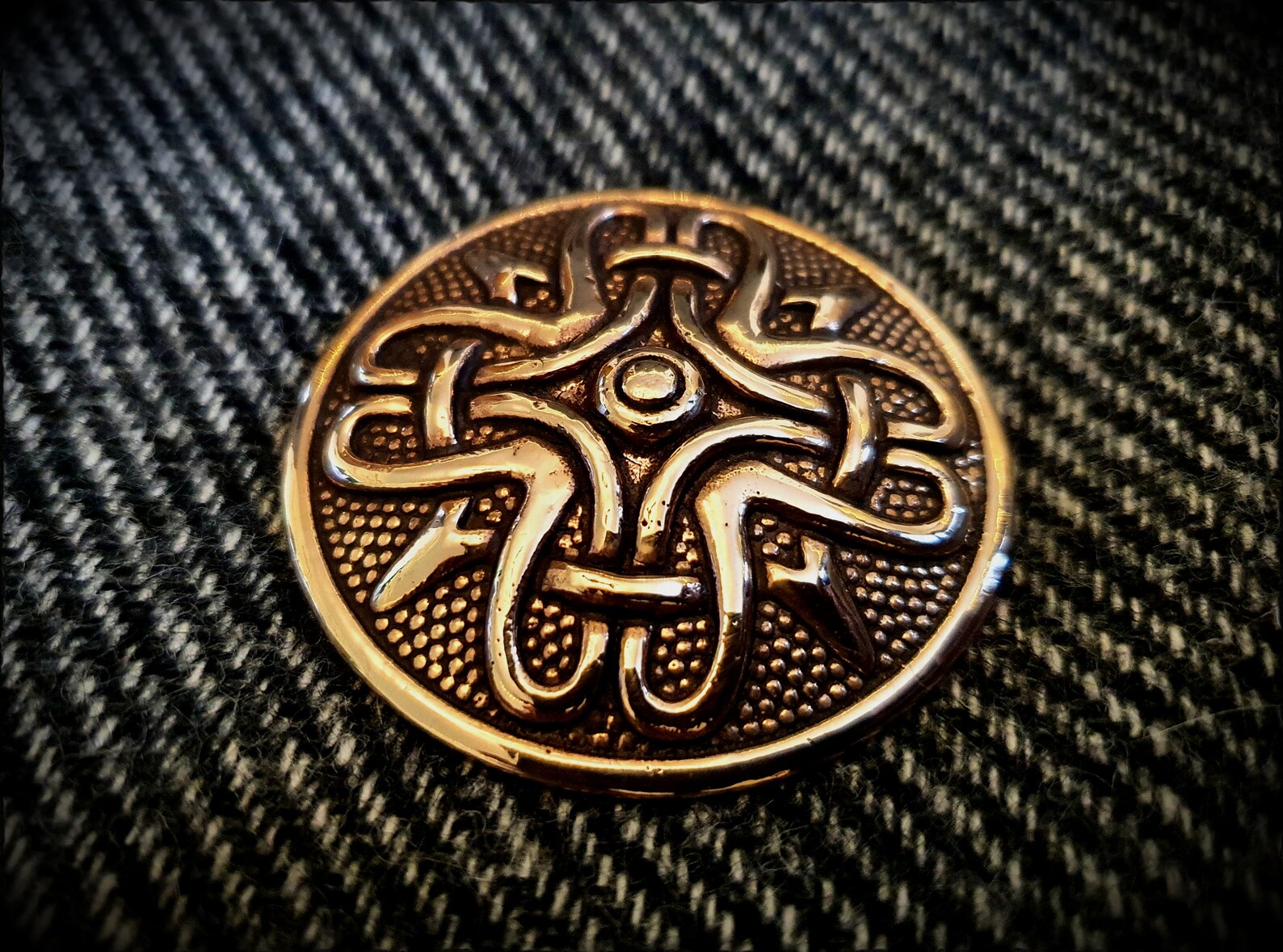 Viking Norse Bronze Circular Disc Brooch - Etsy