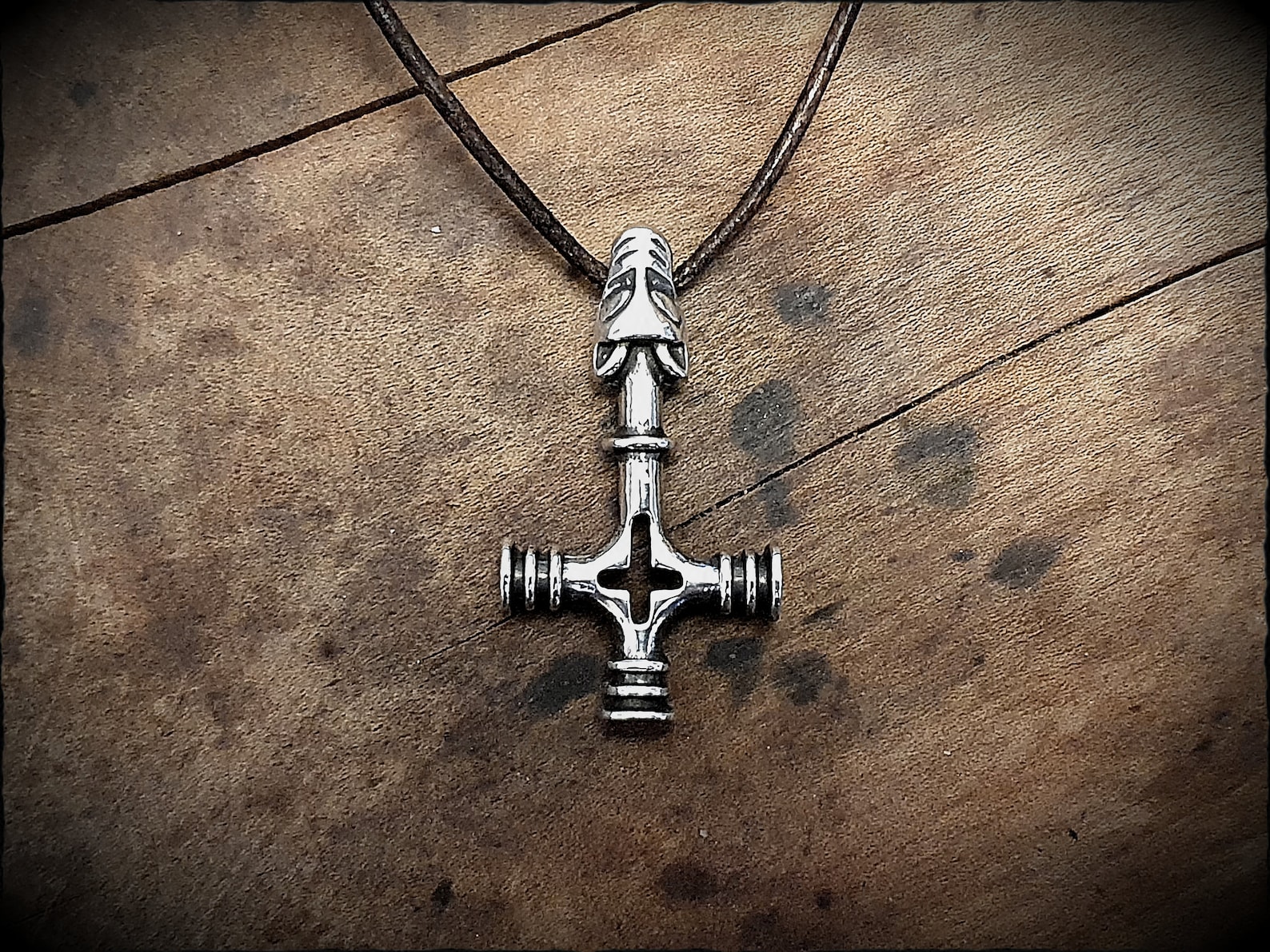 Sterling Silver Viking Wolf Cross Hammer Mjölnir Pendant | Etsy